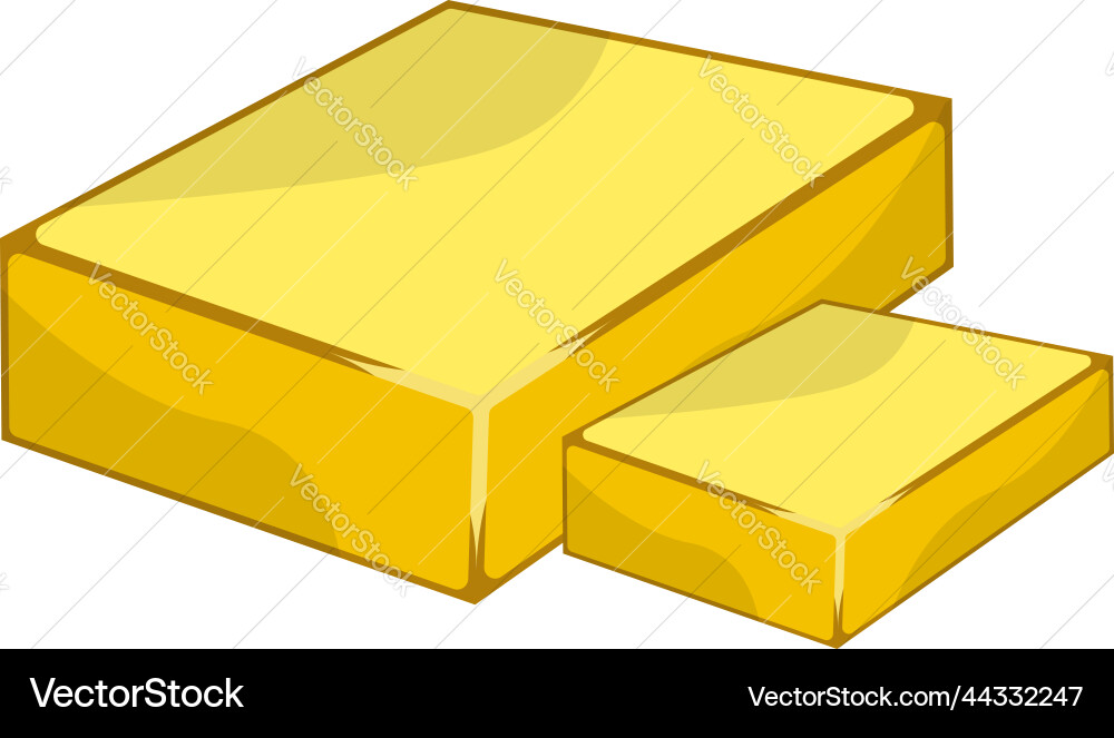 Two blocks of butter on a white background Vector Image