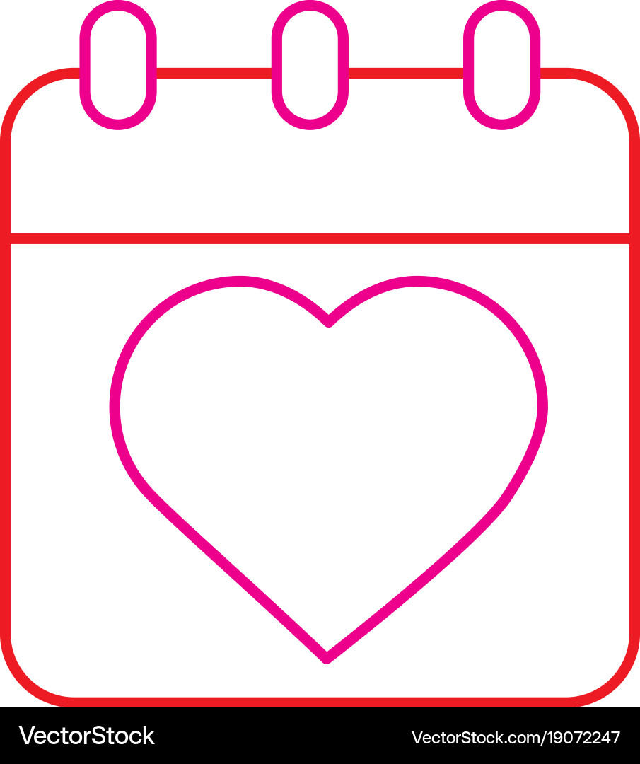 Valentines day celebration calendar romantic date Vector Image