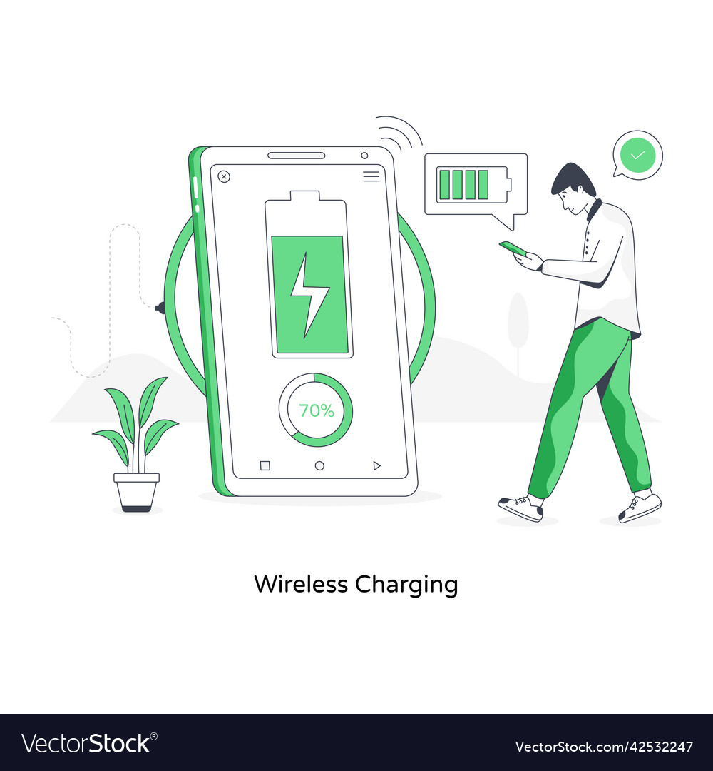 Wireless charging Royalty Free Vector Image - VectorStock