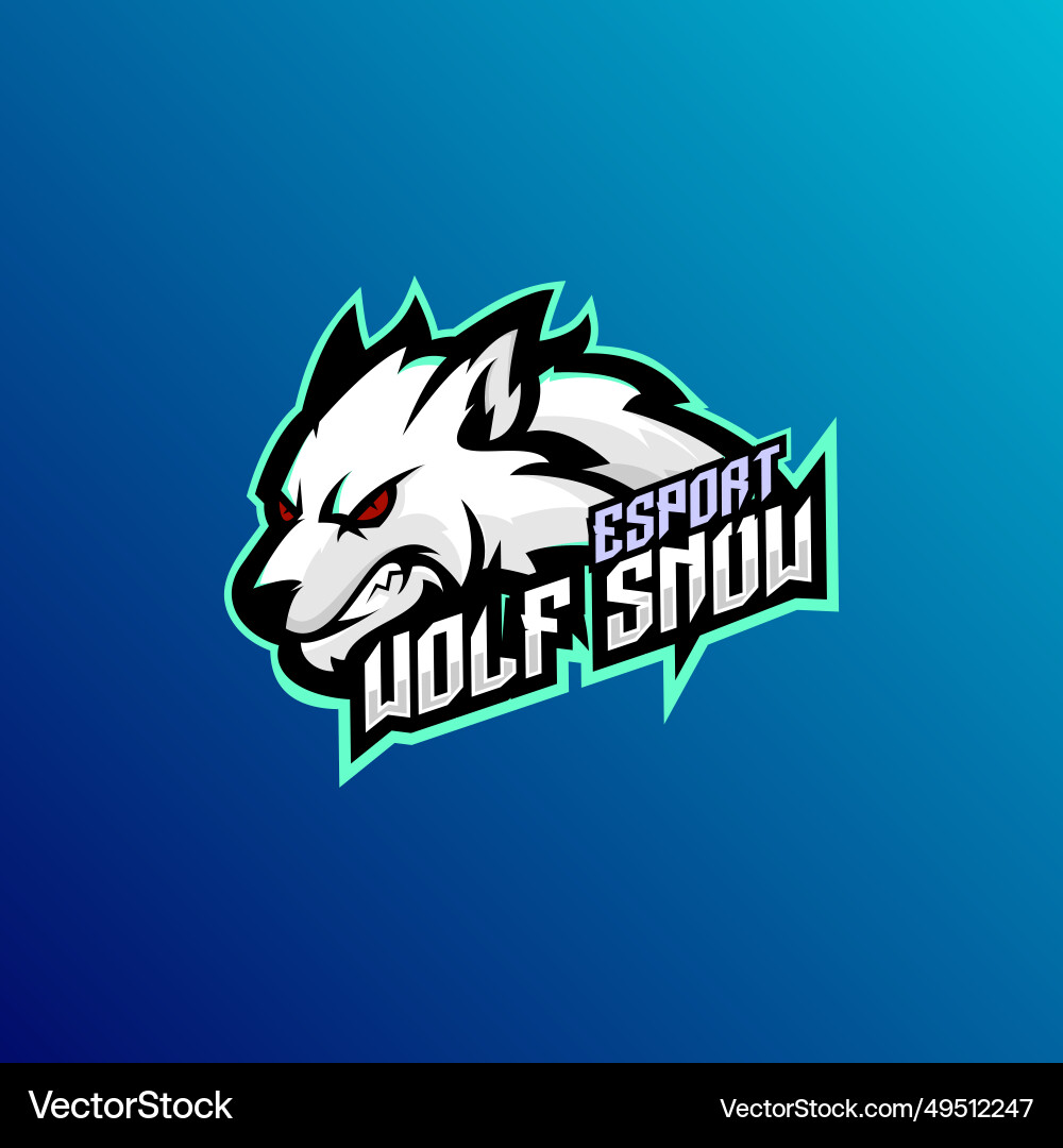 Wolf snow logo esport team design mascot Vector Image