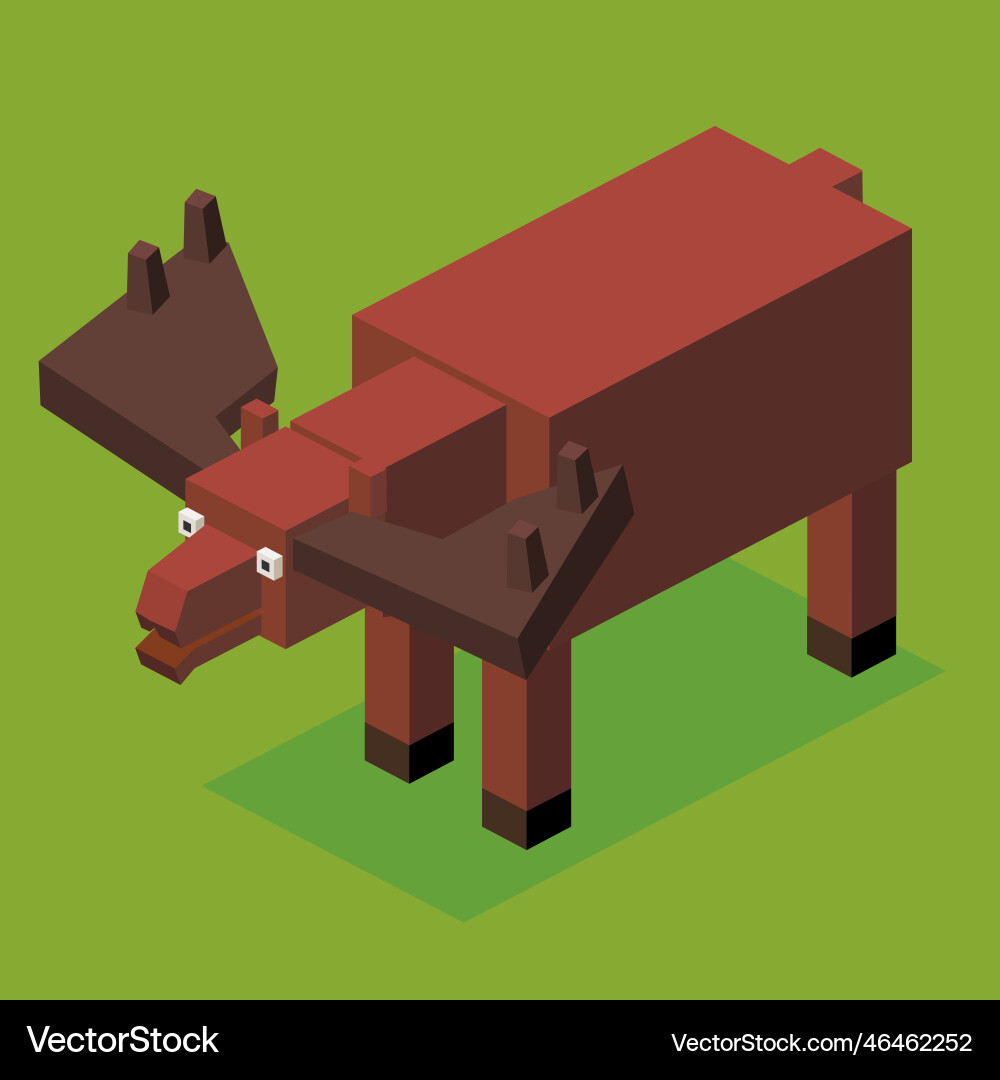 3d low poly isometric of a buffalo Royalty Free Vector Image