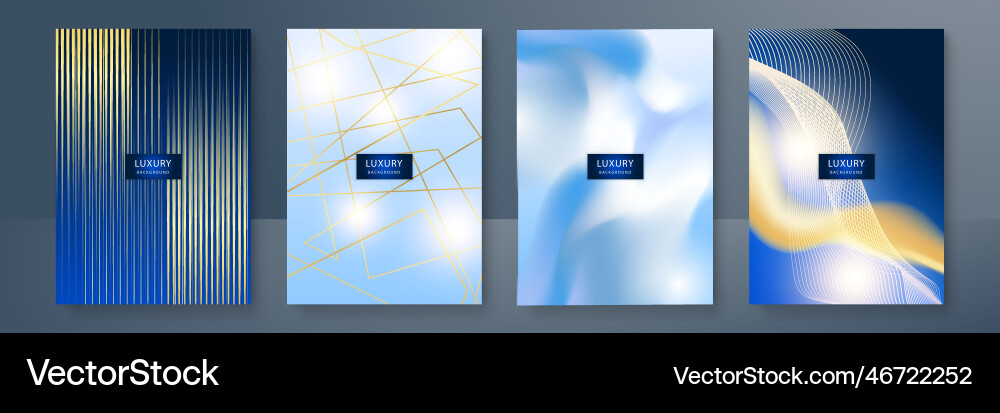 Abstract luxury blue gold line metallic direction Vector Image