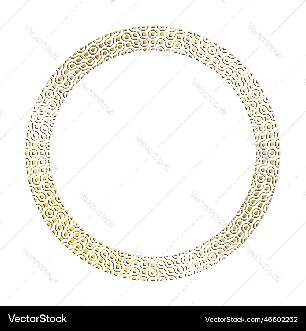Golden round abstract geometric fractal frames Vector Image