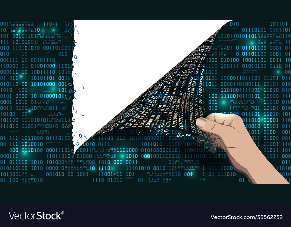Hacker breaks an abstract computer system Vector Image