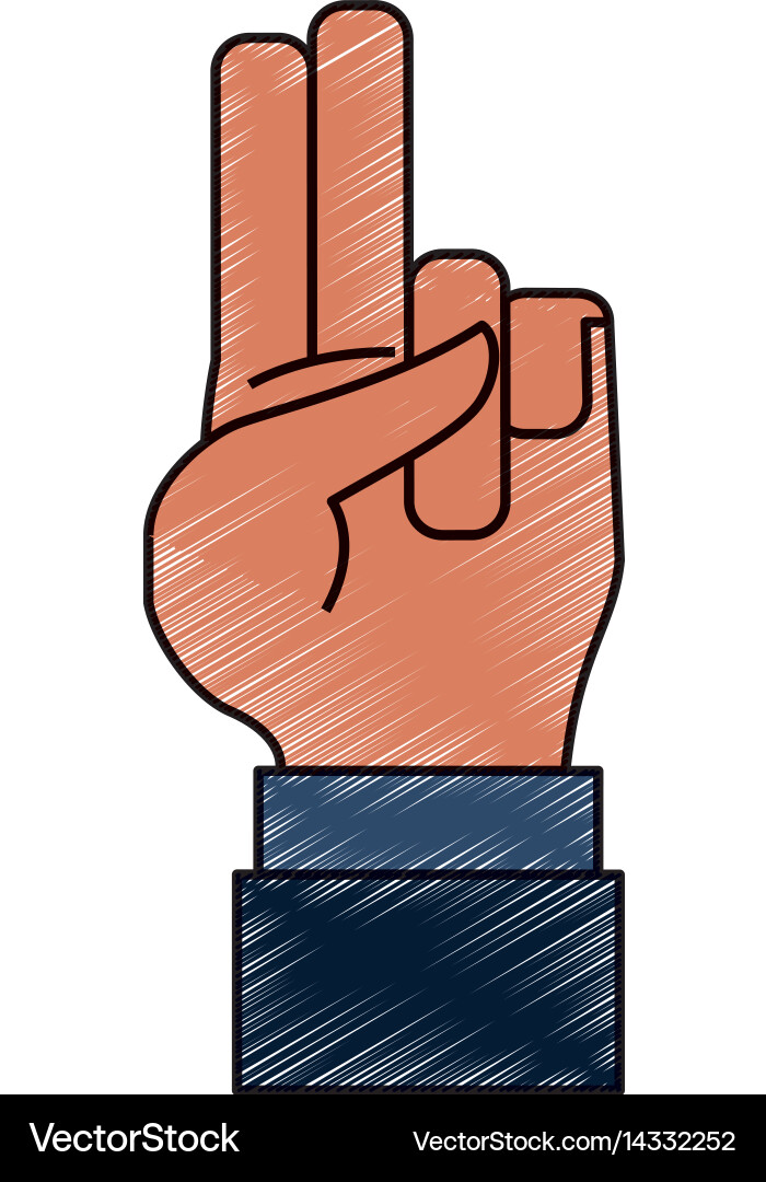 Hand number symbol Royalty Free Vector Image - VectorStock
