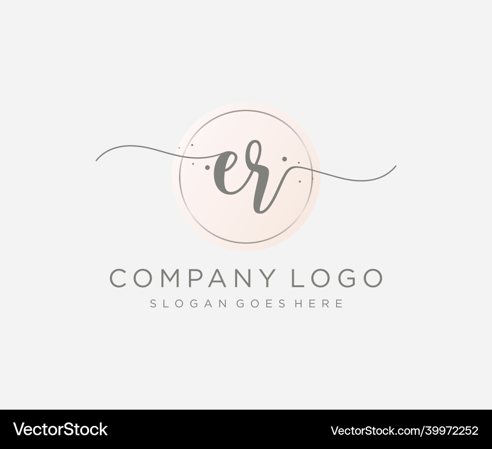 Initial er feminine logo usable for nature salon Vector Image