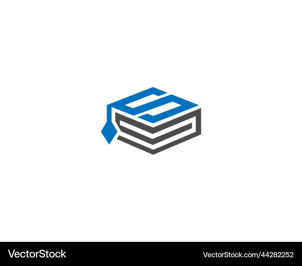 Letter s for education school logo design Vector Image