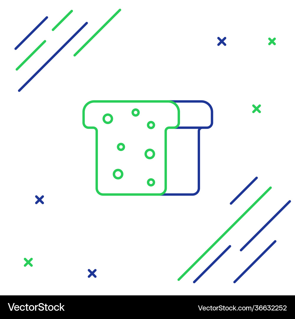 Line bread toast for sandwich piece roasted Vector Image