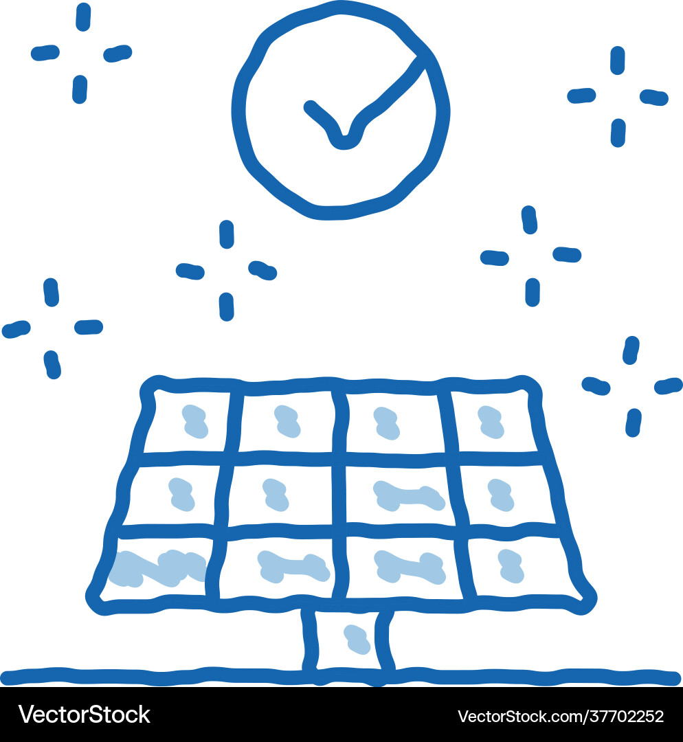 Long battery life doodle icon hand drawn Vector Image