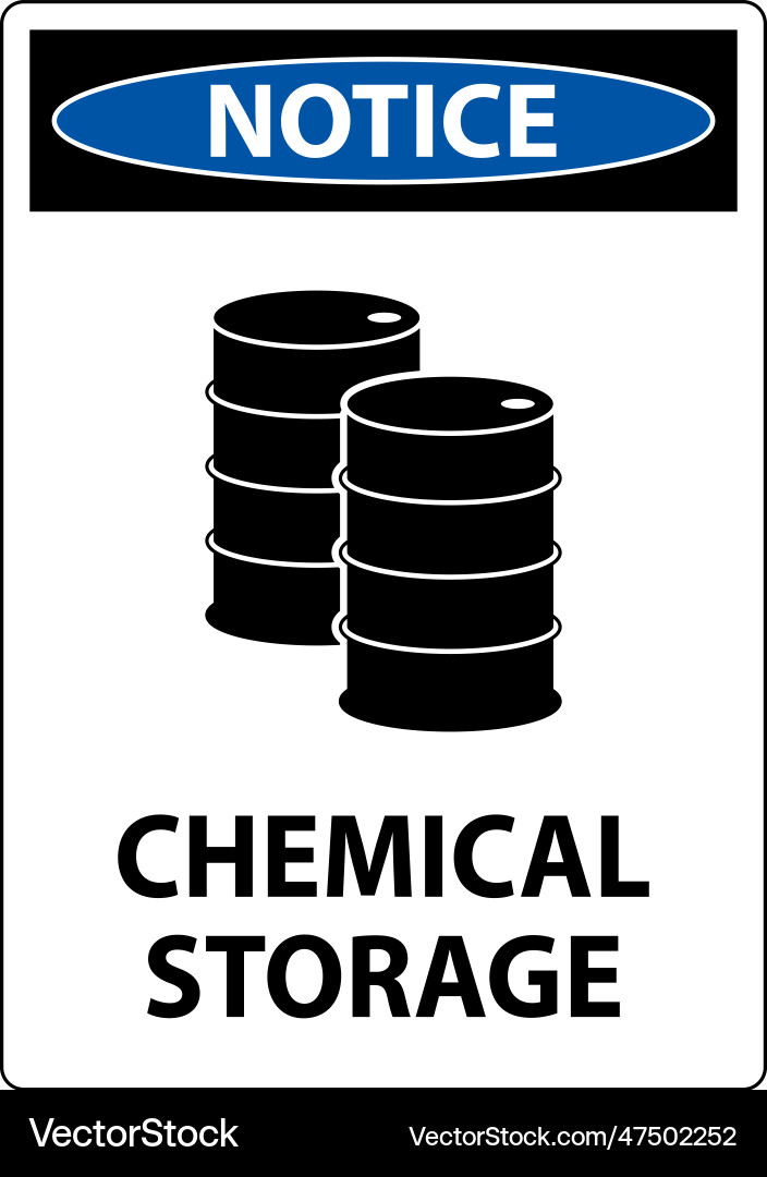 Notice chemical storage on white background Vector Image