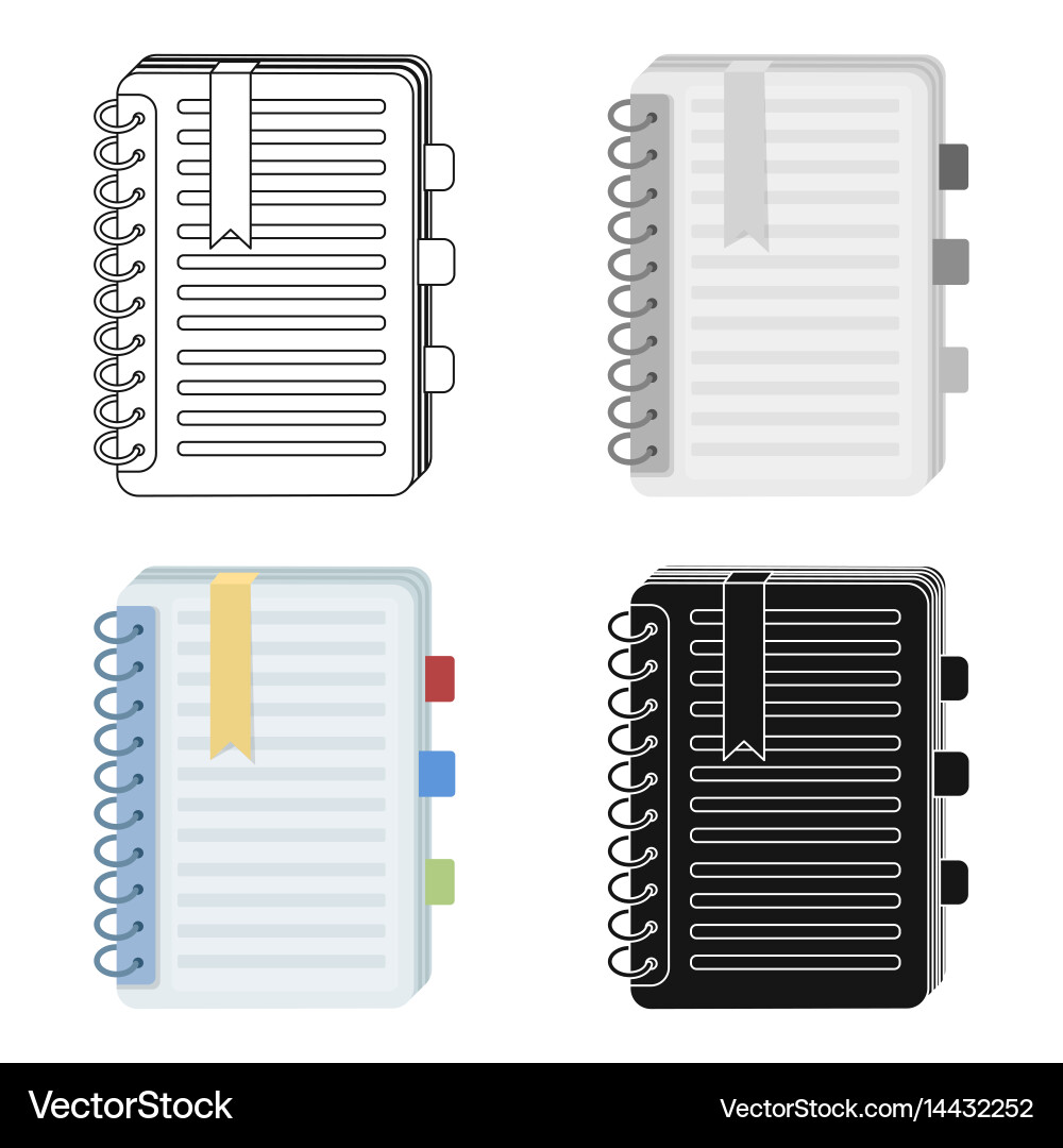 Personal dictionary icon in cartoon style isolated