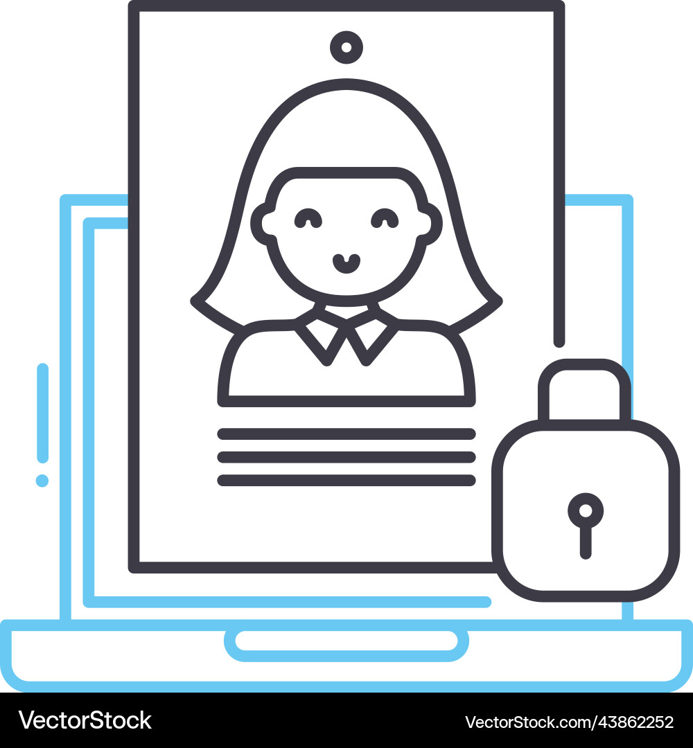 Personal information line icon outline symbol Vector Image
