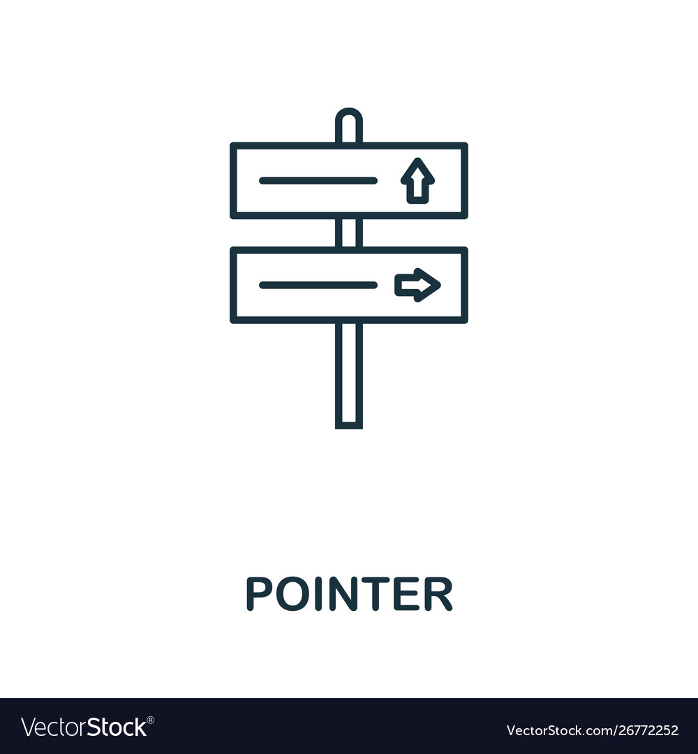 Pointer outline icon thin line concept element Vector Image