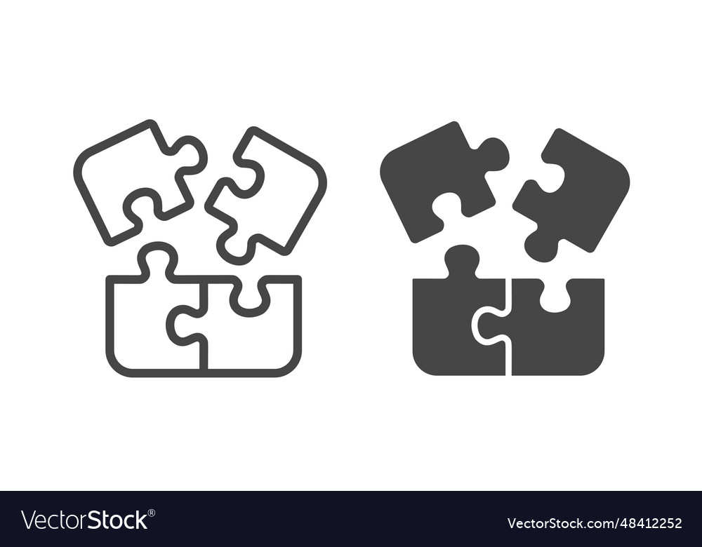 Puzzle pieces icons Royalty Free Vector Image - VectorStock
