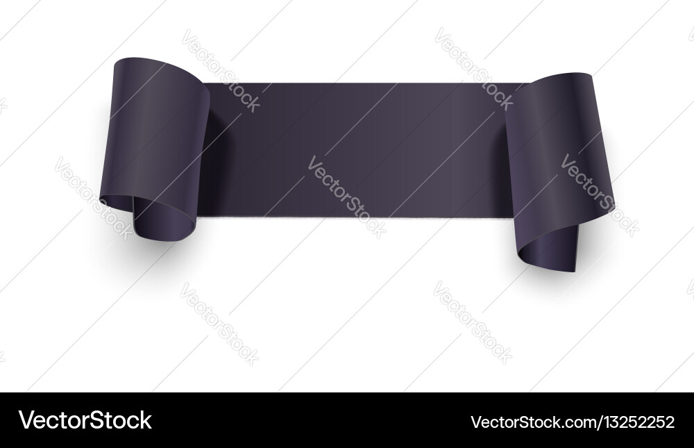 Realistic paper banner with curly corners edges Vector Image