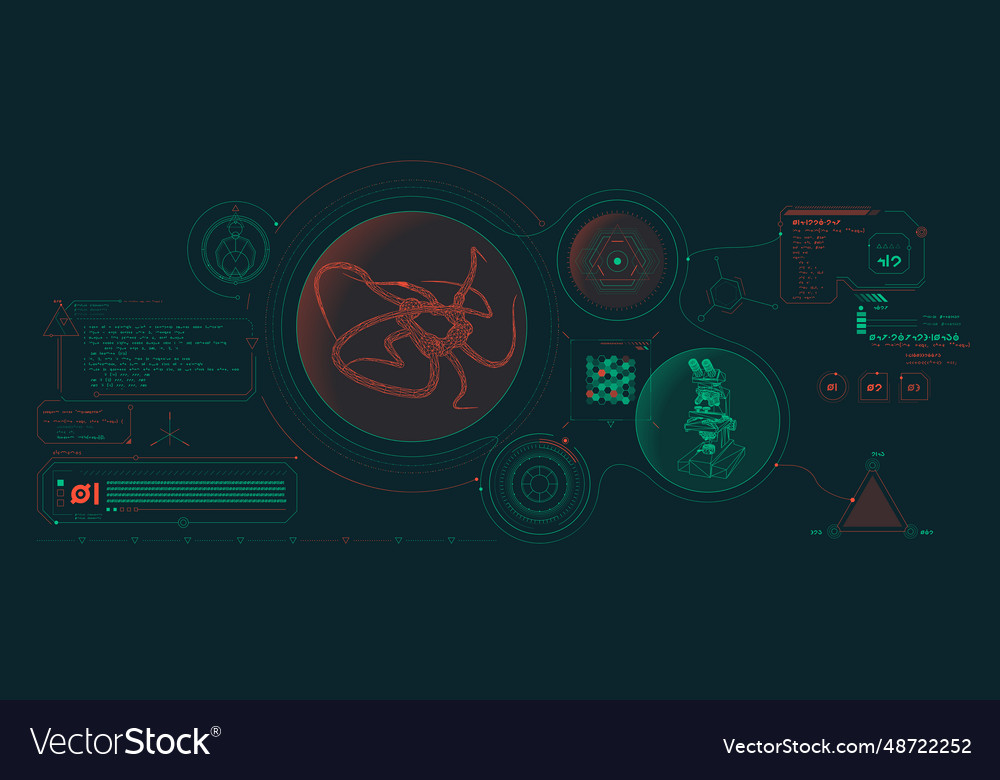 Scientific research data processing interface Vector Image