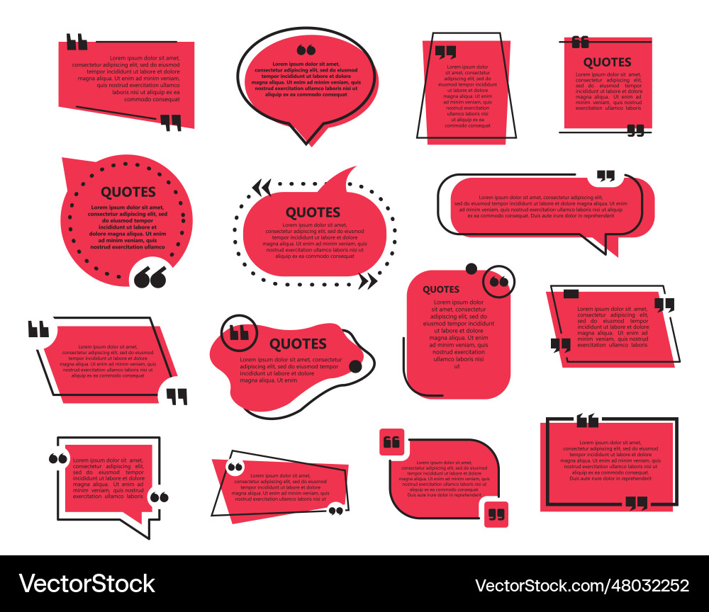 Set of quote bubbles template in a flat design Vector Image