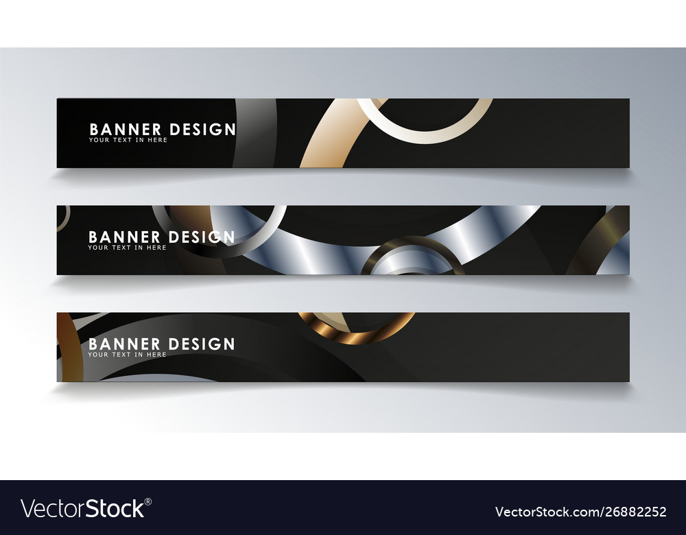 Set rectangular banner with a circle background Vector Image