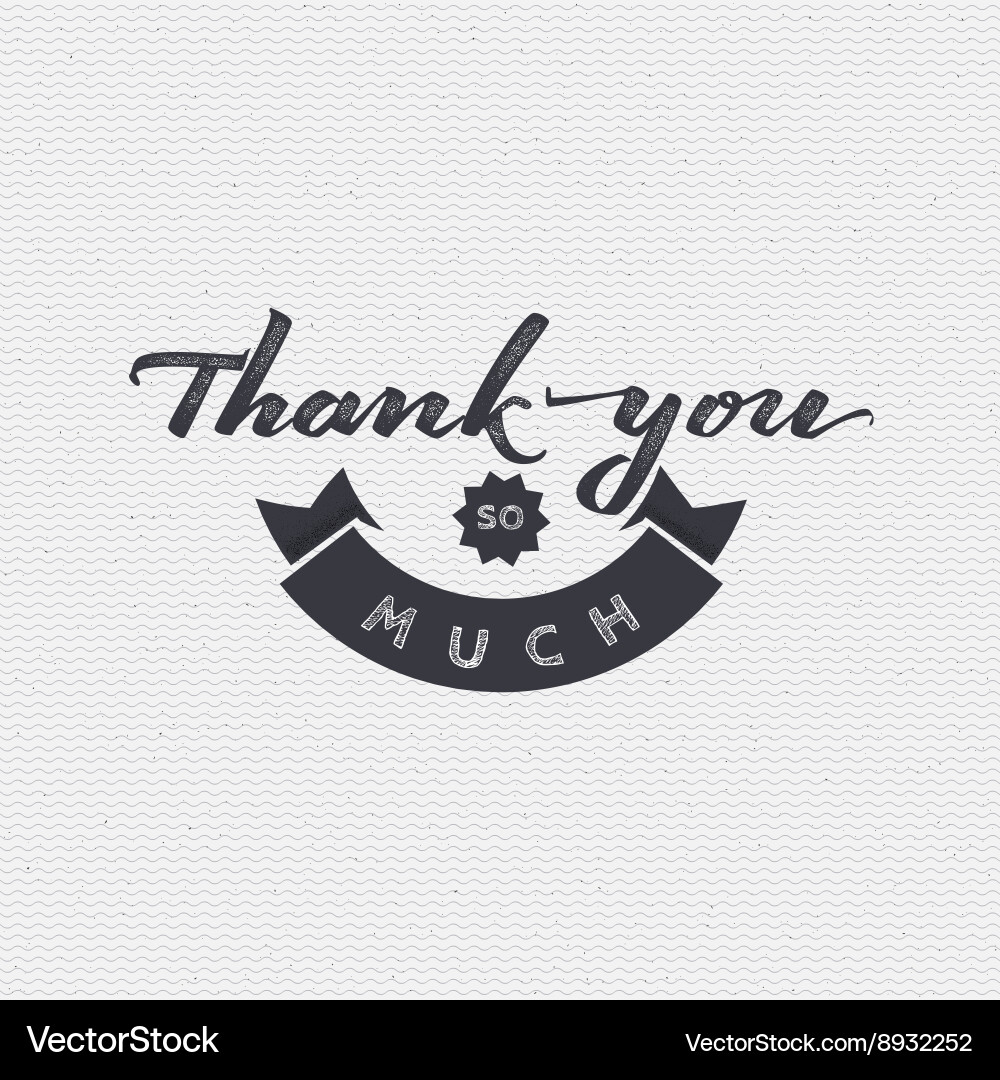 Thank you - card background lettering Royalty Free Vector