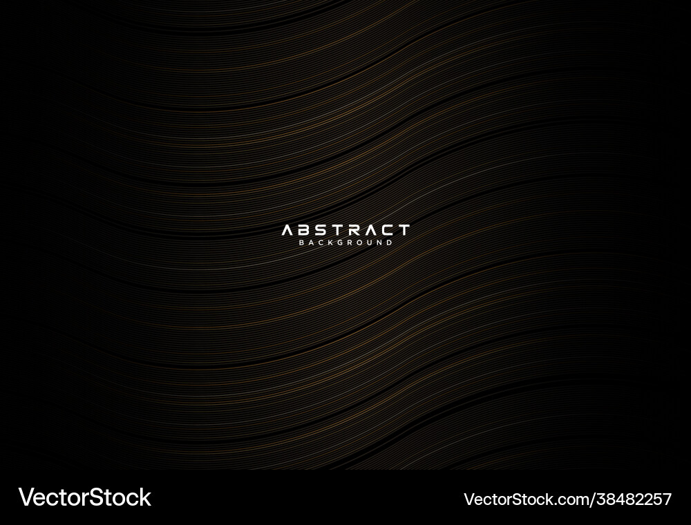 Abstract golden wave line with dark shade Vector Image