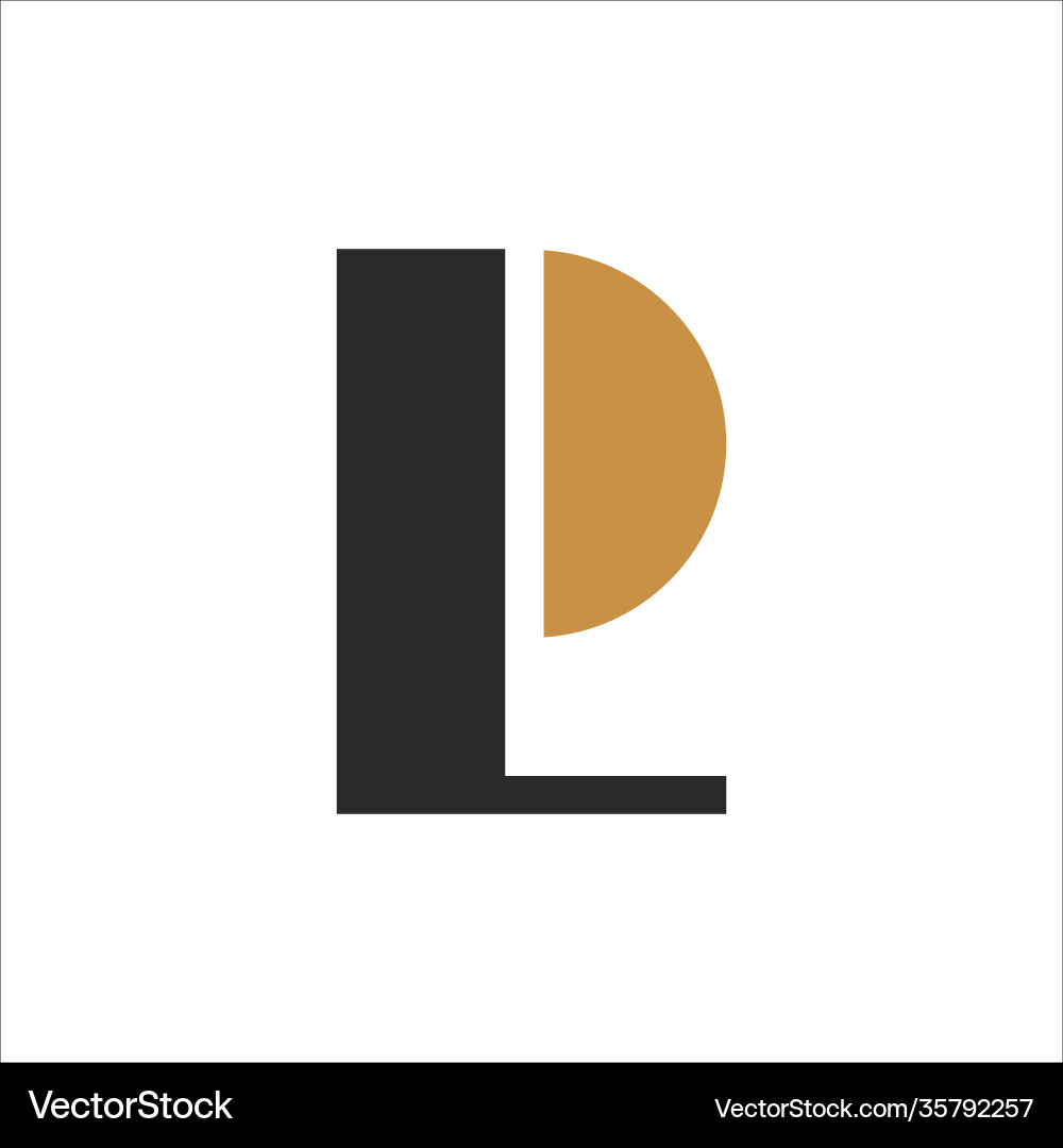 Abstract letter pl logo design linked letter lp Vector Image