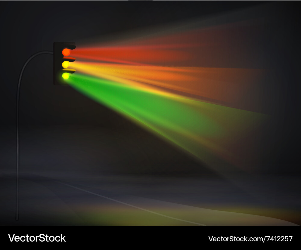 Abstract traffic lights in fog background Vector Image
