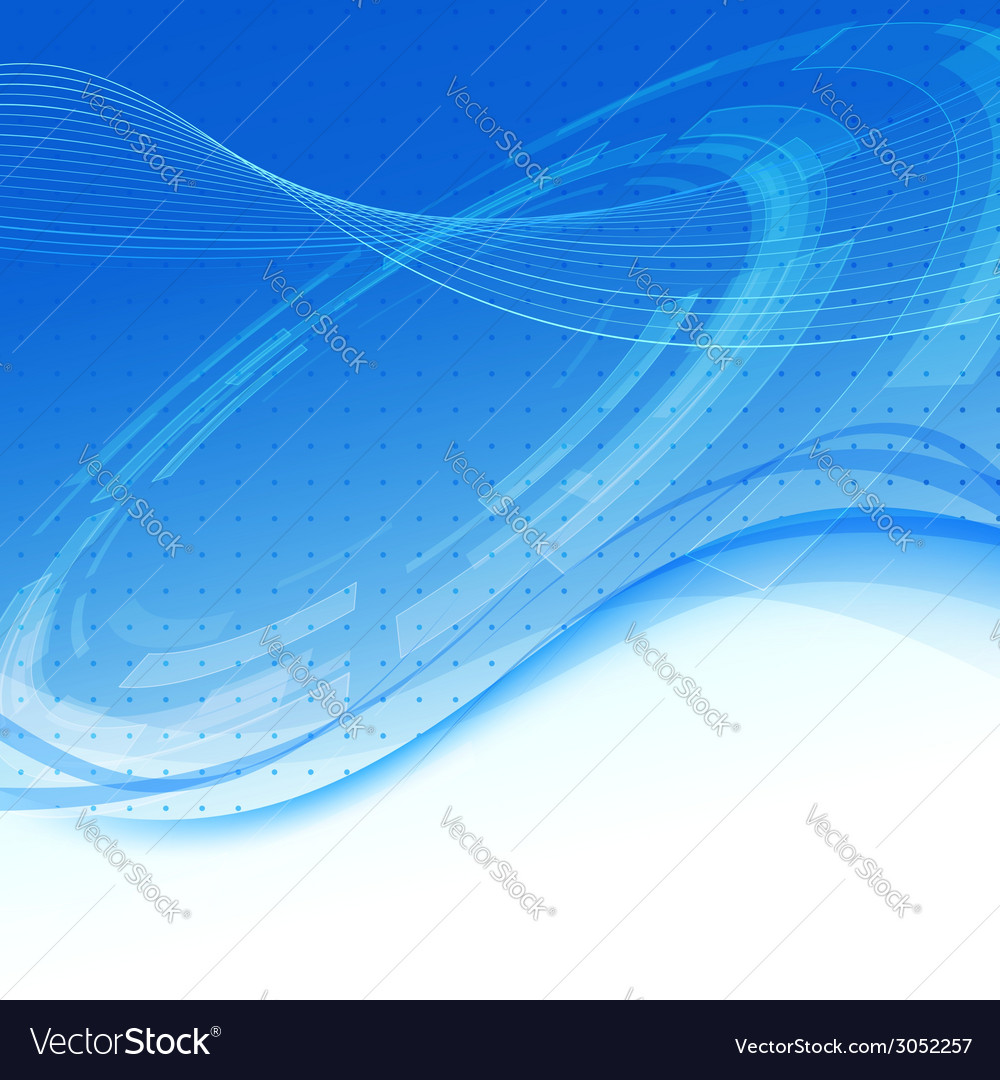 Blue wave - modern tech background Royalty Free Vector Image
