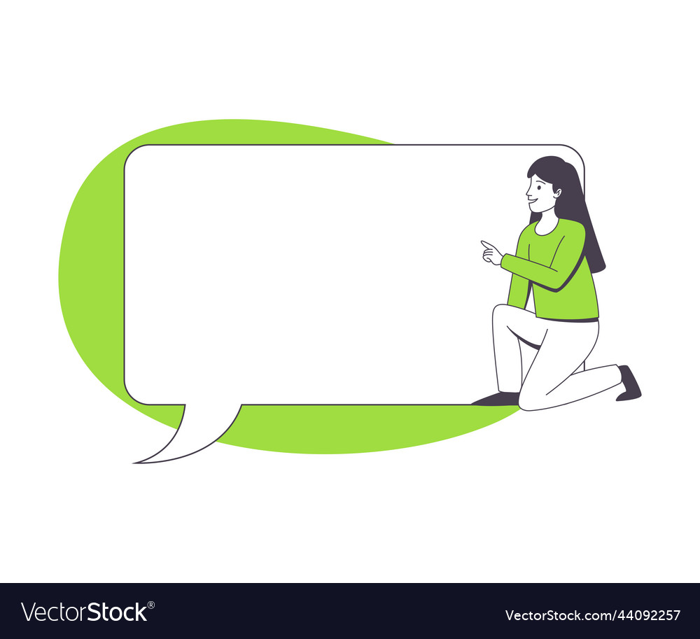 Communication speech bubble with woman character Vector Image