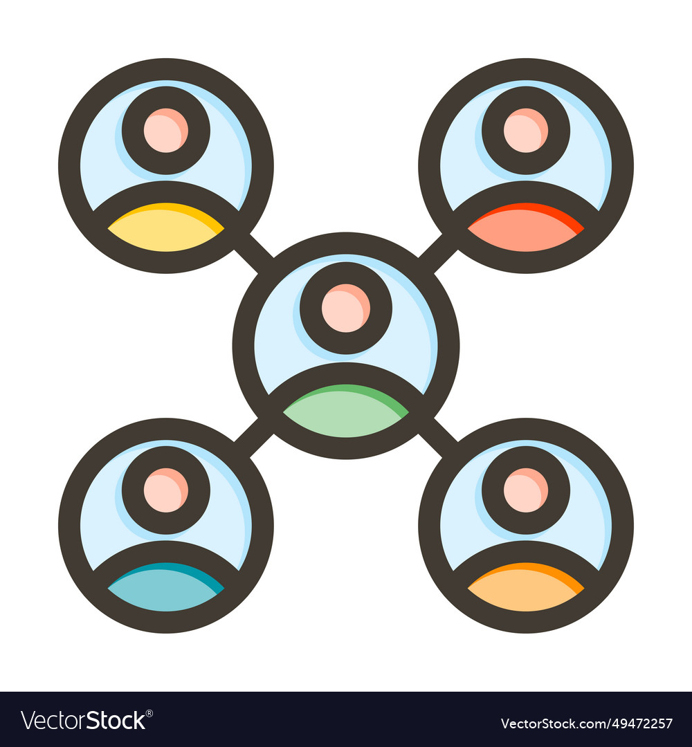 Connection thick line filled colors icon Vector Image