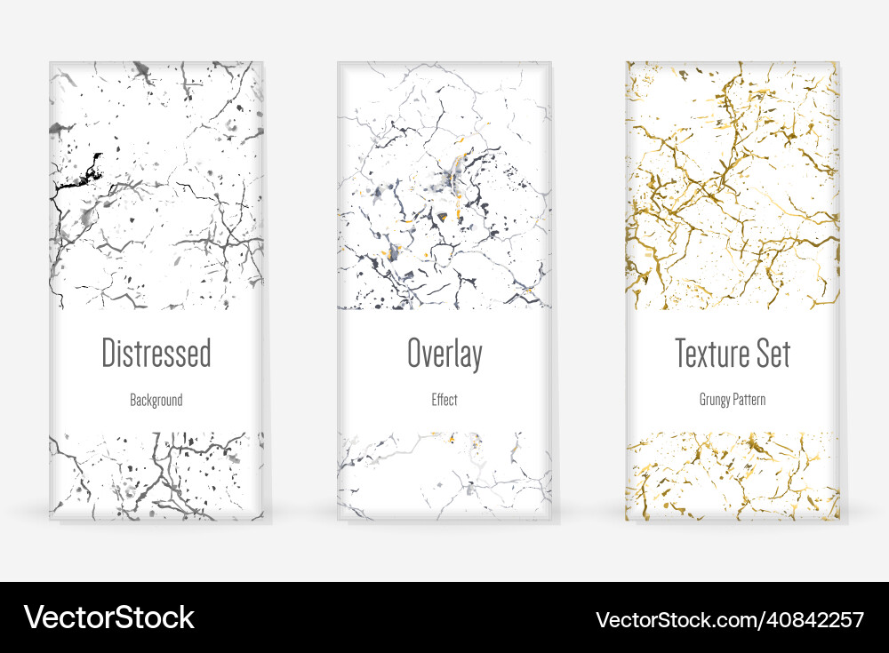 Distress grunge texture set scratched dirt print Vector Image