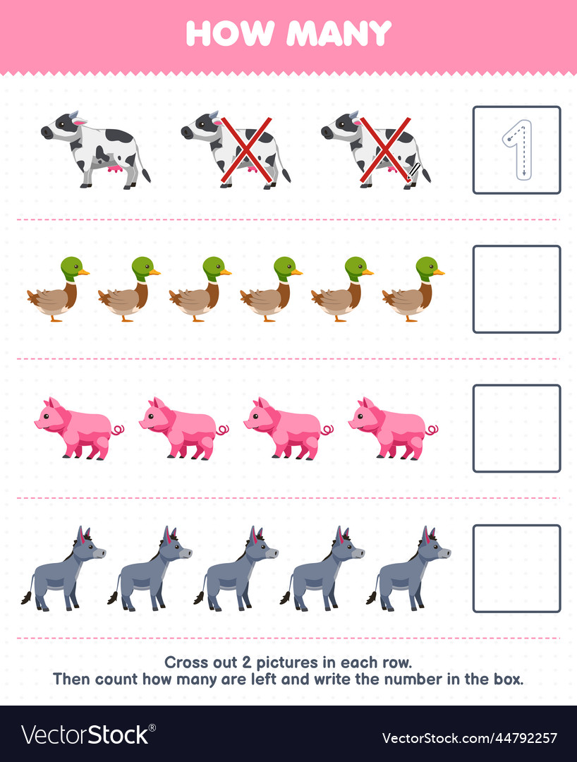 Education game for children count how many cute Vector Image