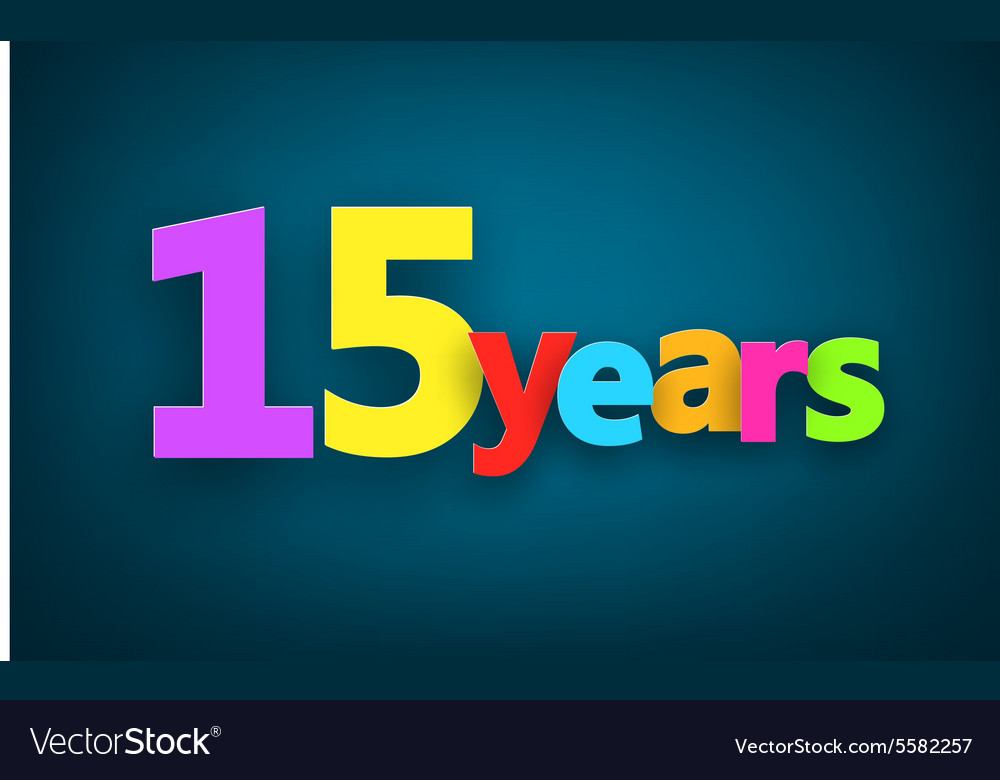 Fifteen years paper sign Royalty Free Vector Image
