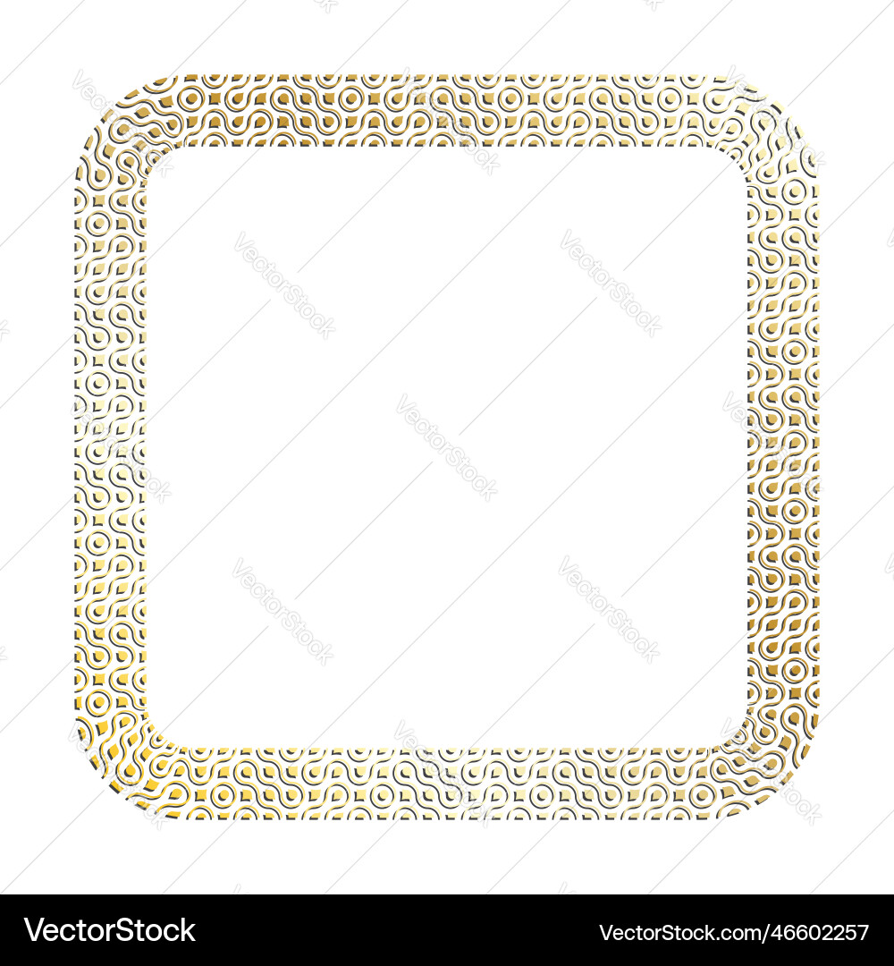 Golden square abstract geometric fractal frames Vector Image