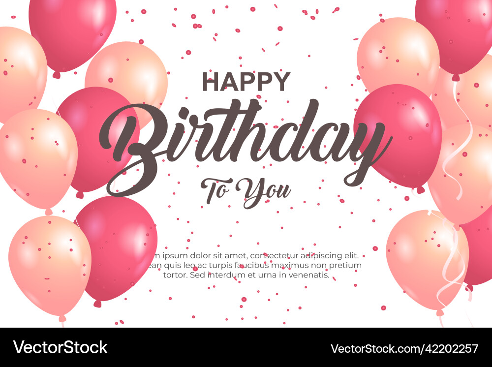 Happy birthday greeting template with balloon Vector Image