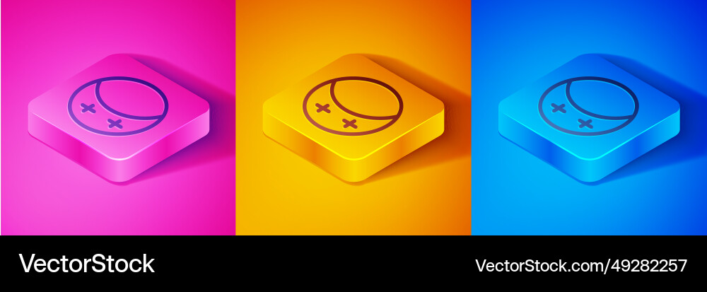 Isometric line eclipse of the sun icon isolated Vector Image