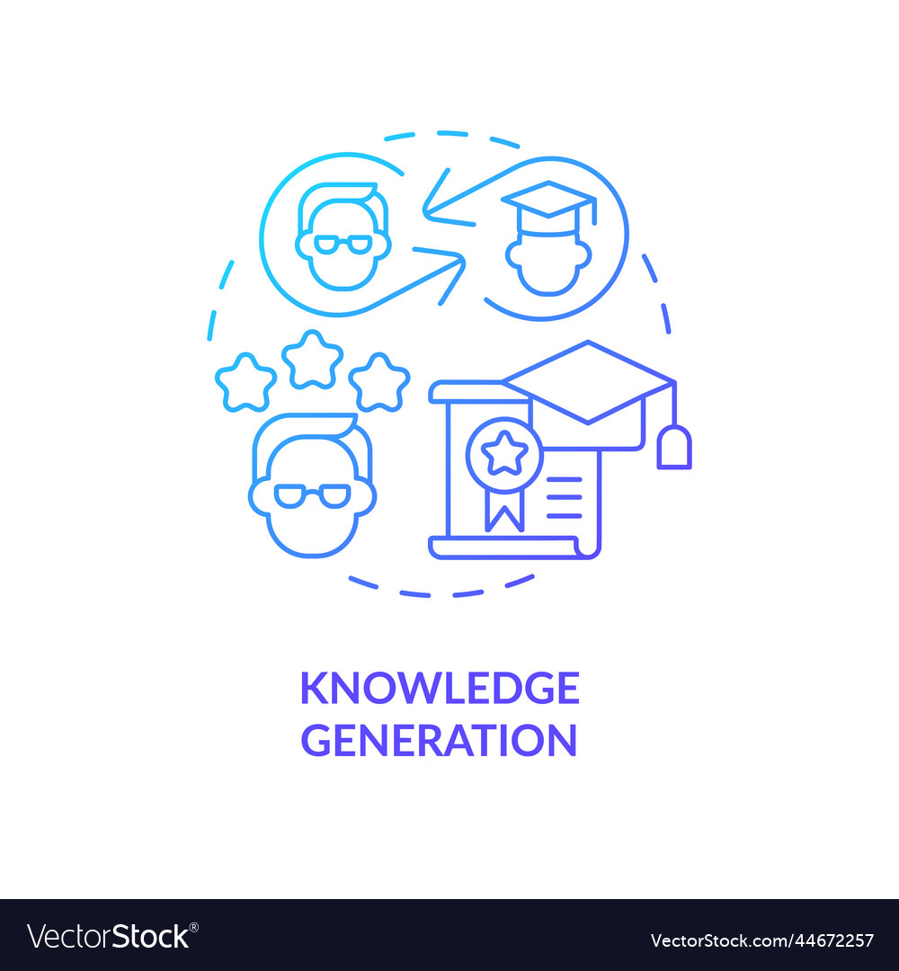 Knowledge generation blue gradient concept icon Vector Image
