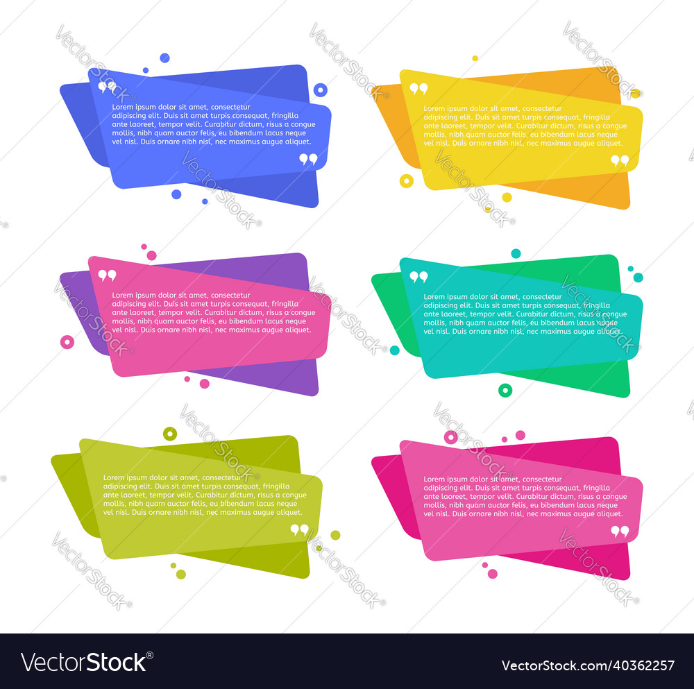 Text box set Royalty Free Vector Image - VectorStock