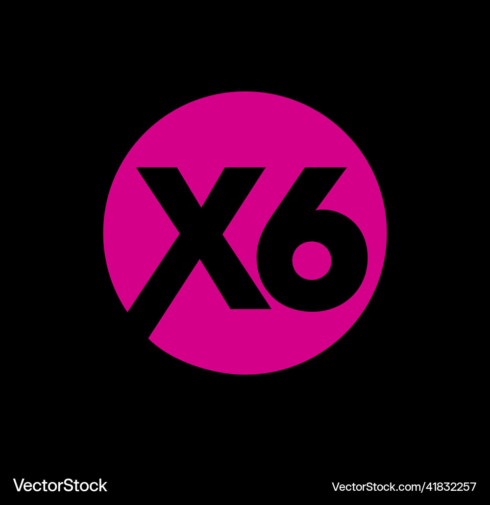 X6 company name initial letters monogram pink Vector Image