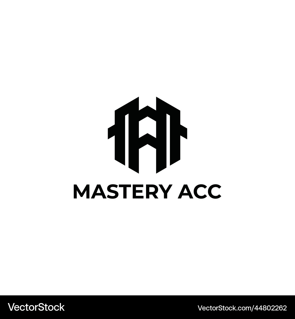 Abstract initial letter ma or am logo in black Vector Image