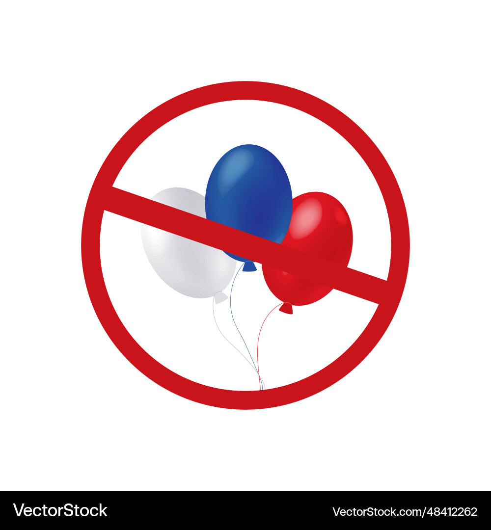 Balls prohibited sign icon prohibition Royalty Free Vector
