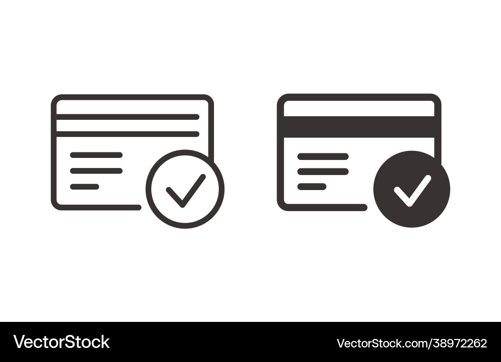 Bank card verification icon on white background Vector Image