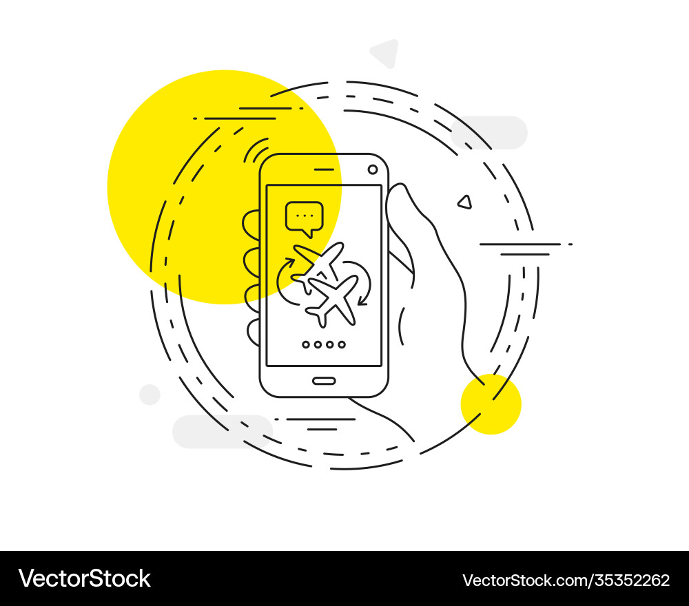 Connecting flight line icon change airplane sign Vector Image