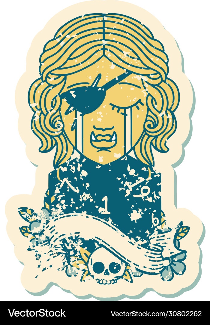 Crying orc rogue character face with natural one Vector Image