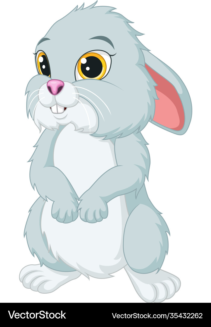 Cute rabbit cartoon standing on white background Vector Image