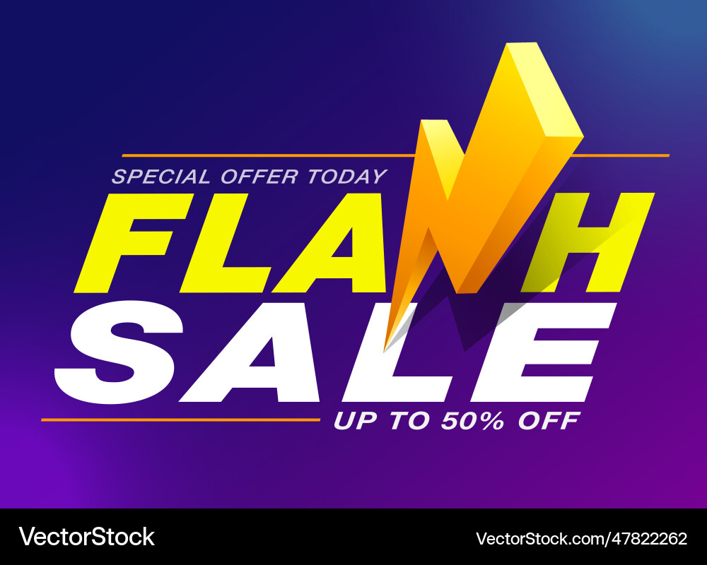 Flash sale advertising logo Royalty Free Vector Image