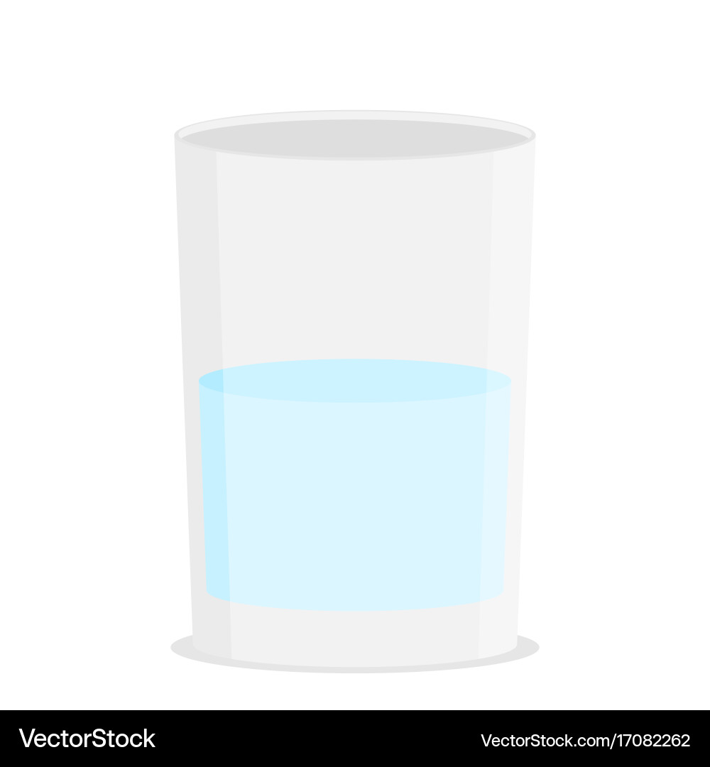 Flat of glass water Royalty Free Vector Image - VectorStock