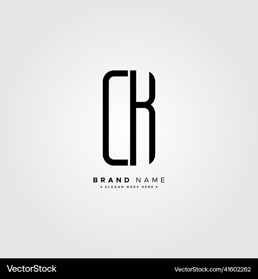 Initial letter ck logo - minimal business Vector Image