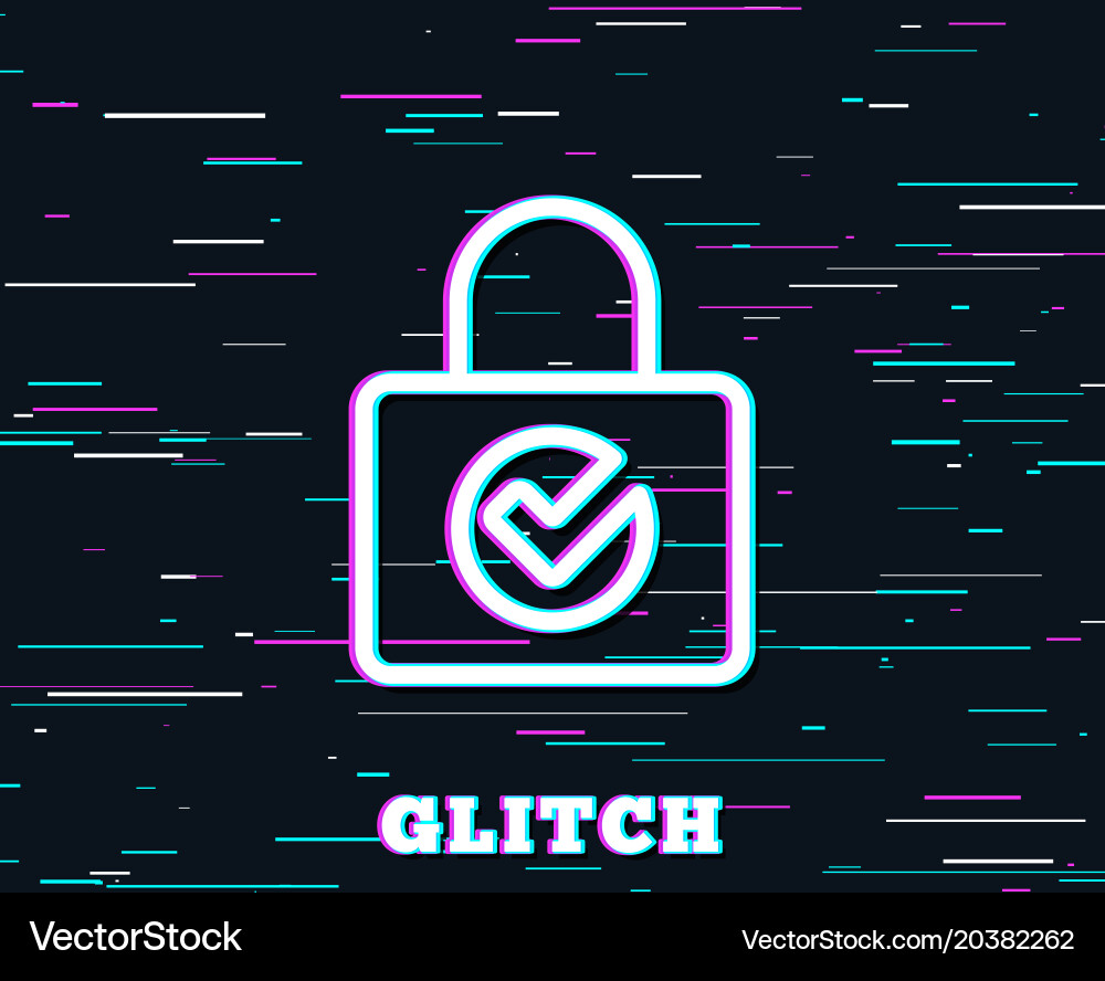 Lock with check line icon private locker sign Vector Image