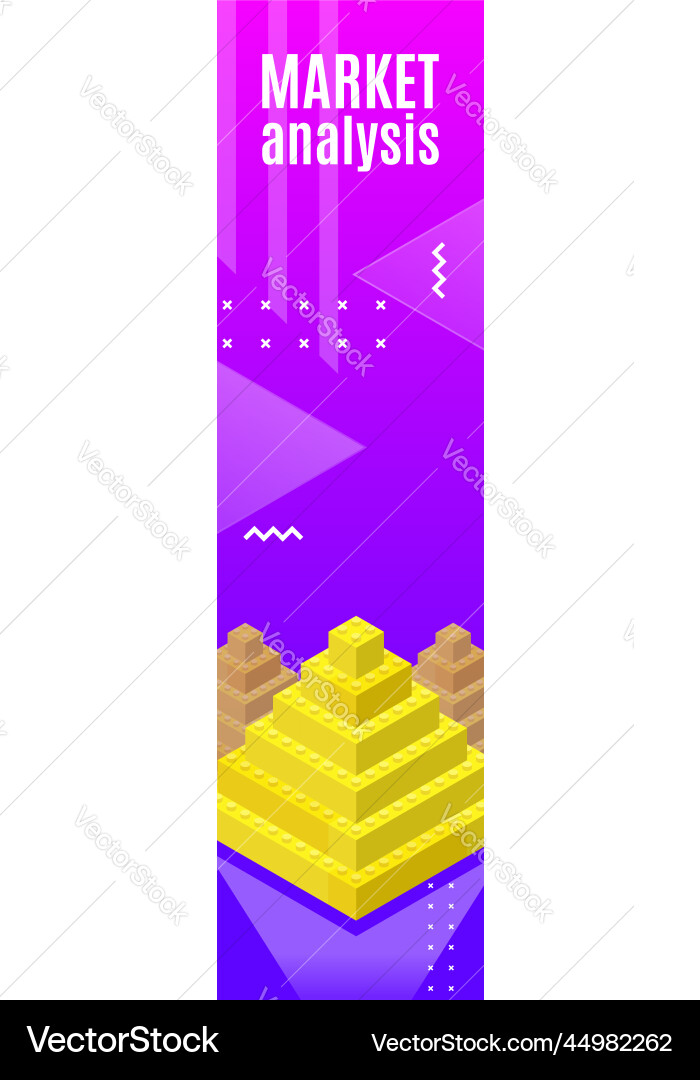 Market analysis 160x600 banner vertical format Vector Image
