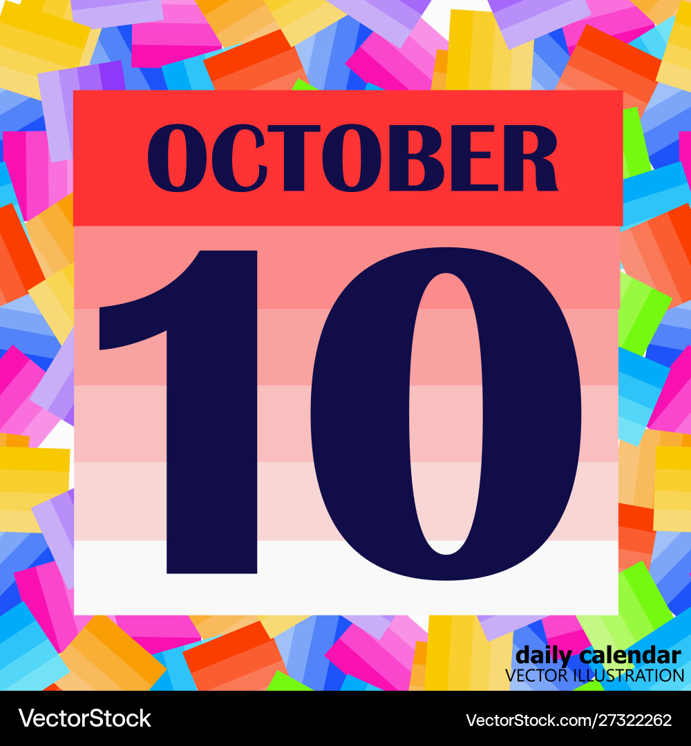 October 10 icon for planning important day Vector Image